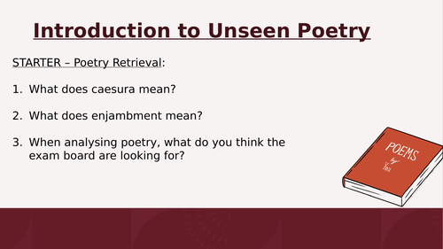 Unseen Poetry | Teaching Resources