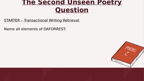 Unseen Poetry | Teaching Resources