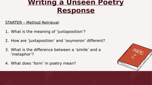 Unseen Poetry | Teaching Resources