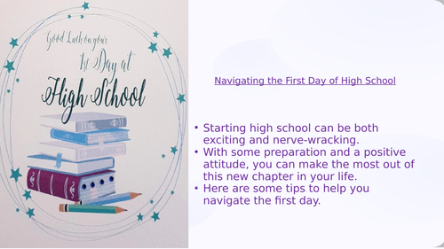 First day of High School Assembly | Teaching Resources