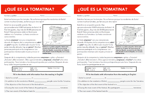 La Tomatina | Teaching Resources