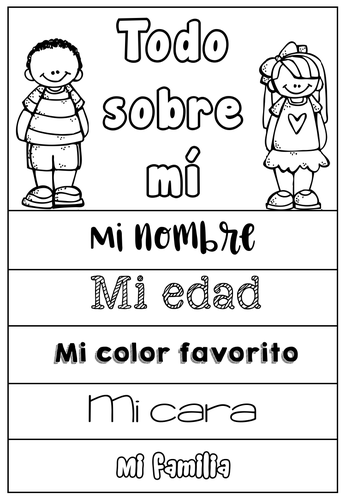 Spanish - All About Me flipbook - Back to school - Activity - Español ...