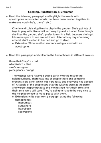 Year 3 Learning Pack | Teaching Resources