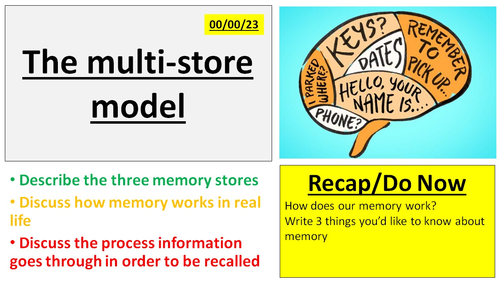 The multi-store model - AQA A Level Psychology (Memory) | Teaching ...