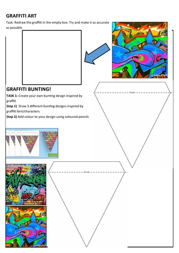 Art Cover double-sided worksheet (Graffiti) | Teaching Resources