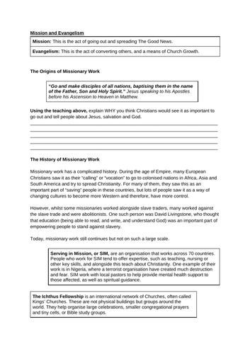 GCSE RS: Christianity Revision Worksheets | Teaching Resources
