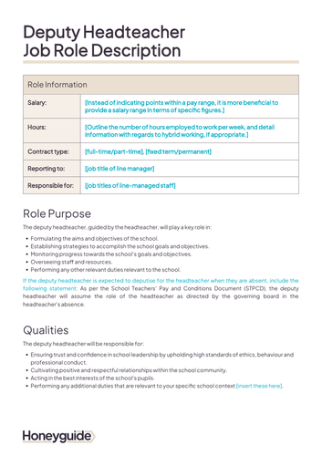 Assistant / Deputy Headteacher Interview Pack | Teaching Resources