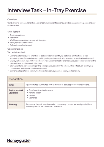 Assistant / Deputy Headteacher Interview Pack | Teaching Resources