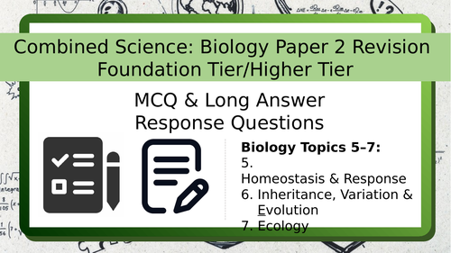 Biology Paper 2 Revision MCQs & Long Answer Questions AQA GCSE ...