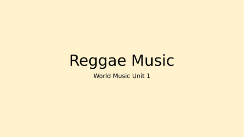 KS3 Reggae Music Lessons (1-3) | Teaching Resources