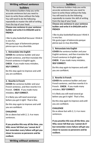 French Grammar TEACHING NOTES | Teaching Resources