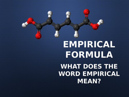 EMPIRICAL FORMULA LESSON | Teaching Resources