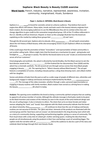 AQA A level Media Paper 1: Cloze exercises | Teaching Resources