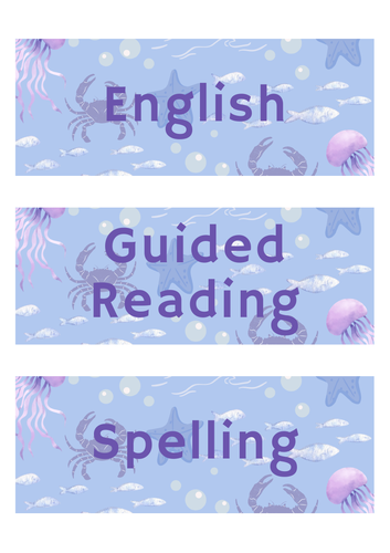 Visual Timetable - Ocean Theme | Teaching Resources