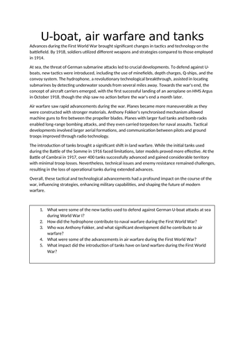 AQA: First World War 1894-1918 entire unit | Teaching Resources