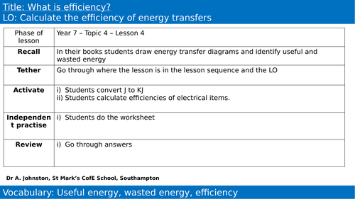 KS3 - Science - Energy, Energy transfers, Energy efficiency | Teaching ... KS3 - Science - Energy, Energy transfers, Energy efficiency | Teaching ...