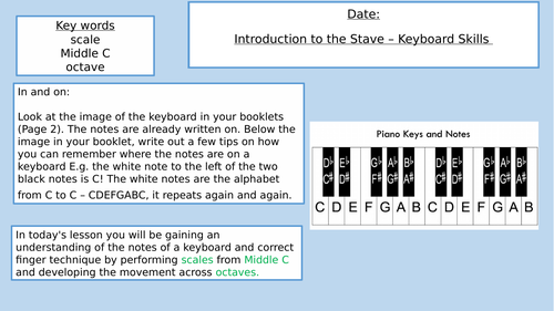 Year 7 Building Blocks - The Piano | Teaching Resources