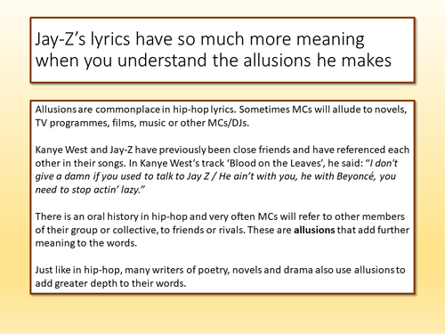 Hip Hop English Allusions | Teaching Resources