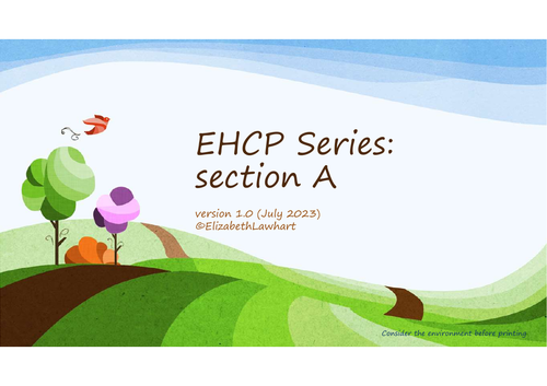EHCP Series: writing section A | Teaching Resources