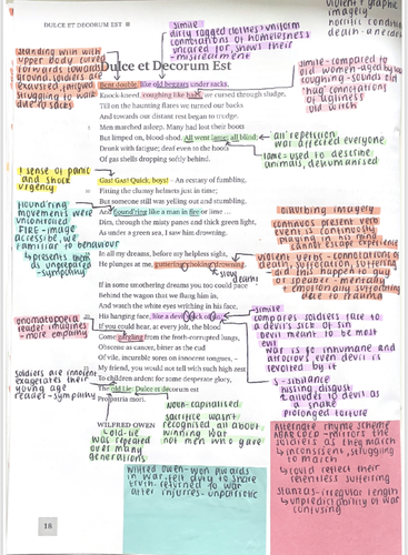 GCSE english literature eduqas poetry notes with context | Teaching ...