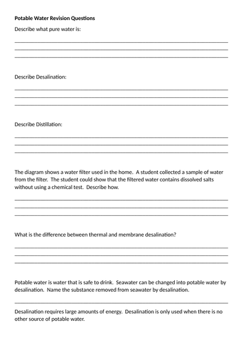 Improving Exam Technique: Water Treatment Questions - KS4 AQA Chemistry ...