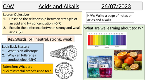 Acids and alkalis GCSE introduction | Teaching Resources