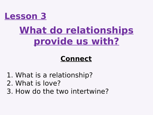 Love & Relationships KS3 SOW | Teaching Resources