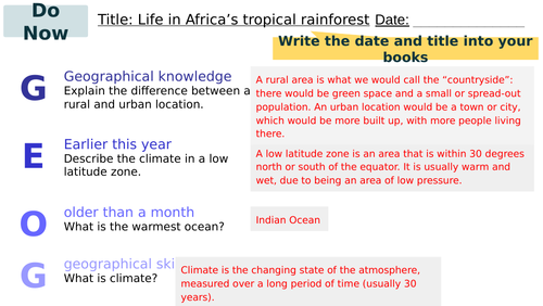 Africa KS3 Geography Unit (12 Lessons) | Teaching Resources