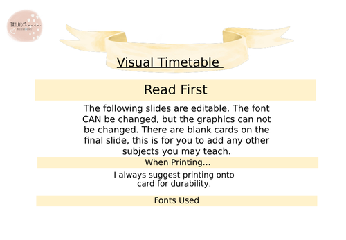 Natural Leaf Visual Timetable Cards | Teaching Resources