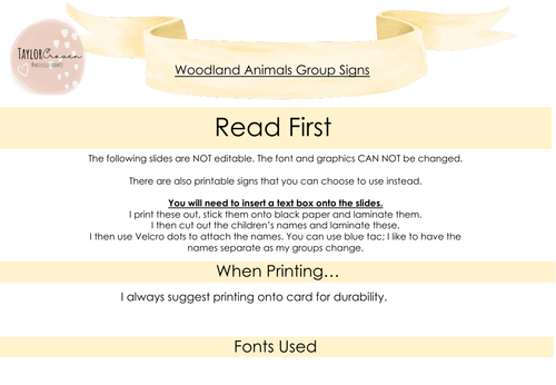 Woodland Animal themed group signs | Teaching Resources