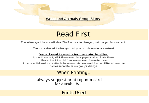 Woodland Animal themed group signs | Teaching Resources