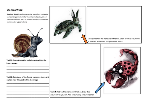 Art Cover work sheets BUNDLE (Animal Project) | Teaching Resources