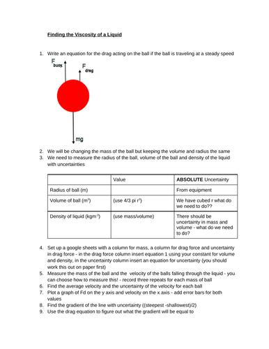A2 - Viscous Drag and Buoyancy NEW PHYSICS IB SYLLABUS | Teaching Resources