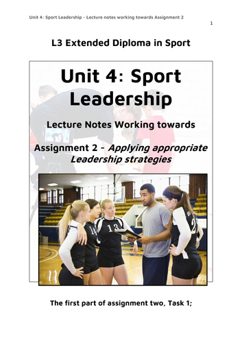 UNIT 4 – Sports Leadership | Teaching Resources