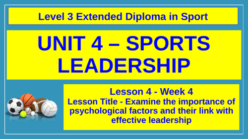 UNIT 4 – Sports Leadership | Teaching Resources