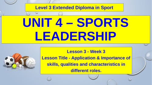 UNIT 4 – Sports Leadership | Teaching Resources