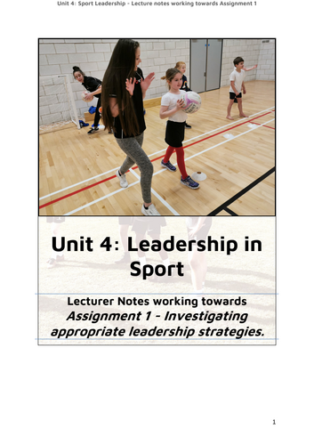 UNIT 4 – Sports Leadership | Teaching Resources