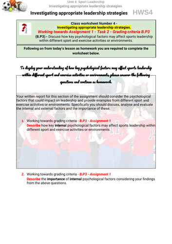 UNIT 4 – Sports Leadership | Teaching Resources