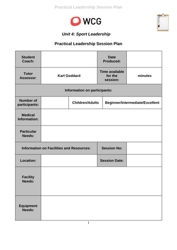 UNIT 4 – Sports Leadership | Teaching Resources