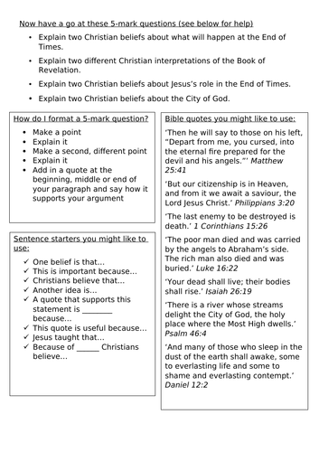 KS3/4 Christianity Big Questions Existence of God 10 hour-long lessons ...