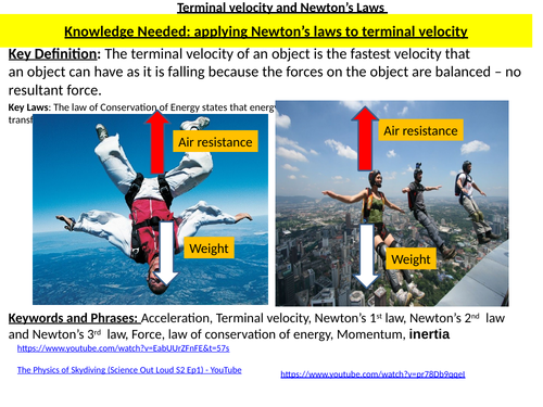 Terminal Velocity (GCSE and A level) | Teaching Resources