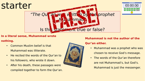 GCSE (Islam) Prophethood Introduction- lesson 8 | Teaching Resources