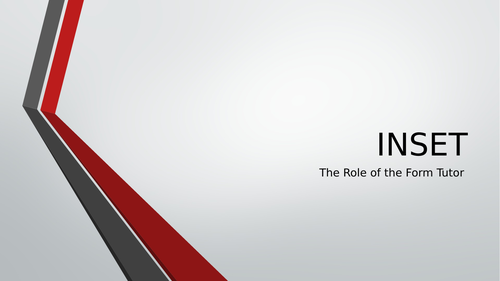 Pastoral Inset - The Role of the Form Tutor | Teaching Resources