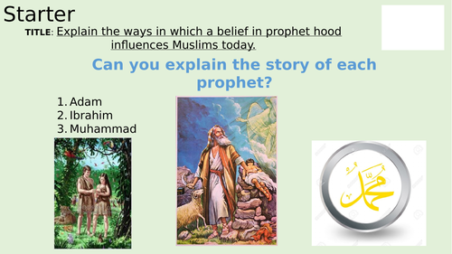 GCSE (Islam) 8 mark examination question on prophethood - lesson 10 ...