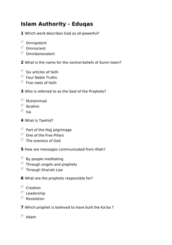 GCSE (Islam) al-qadr / predestination - lesson 15 | Teaching Resources