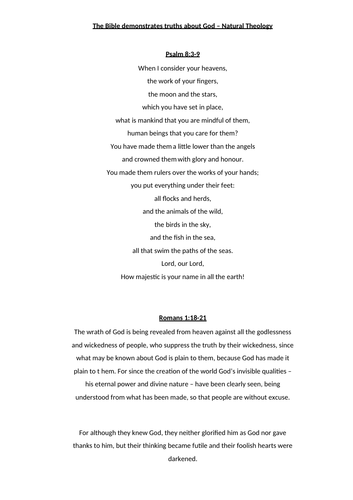 OCR Knowledge of God's existence | Teaching Resources