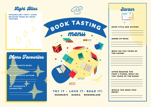 Book Tasting Menu | Teaching Resources