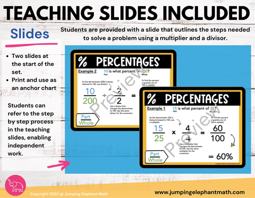Percentages of an amount - Find the Percent Google Slides and ...