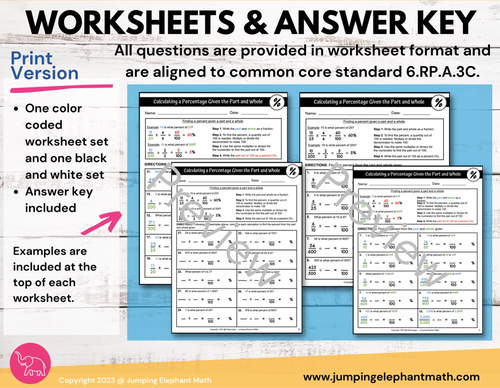 Percentages of an amount - Find the Percent Google Slides and ...