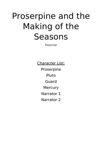 Roman Myth Playscripts | Teaching Resources